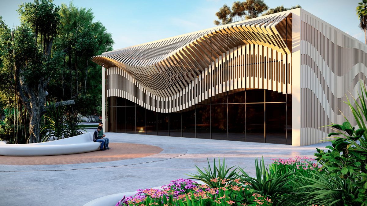 A kinetic façade that transforms into a porch – Amusement Logic