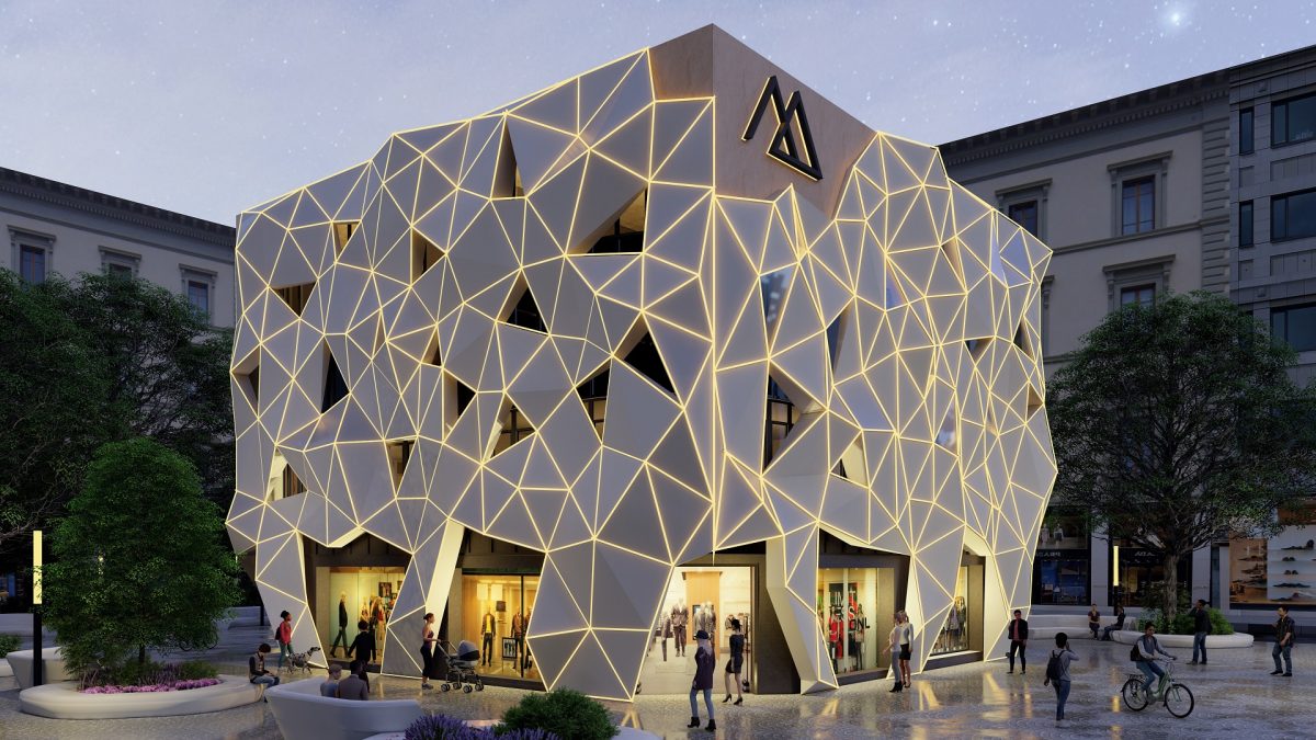 Cubic building for a shopping centre – Amusement Logic