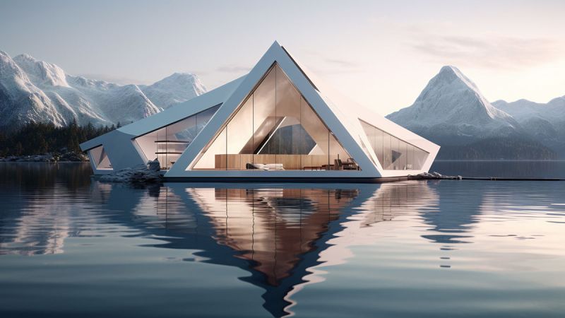 Snowy Cottage, design of a floating house – Amusement Logic