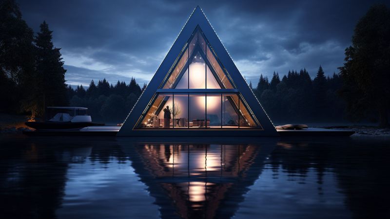 Snowy Cottage, design of a floating house – Amusement Logic