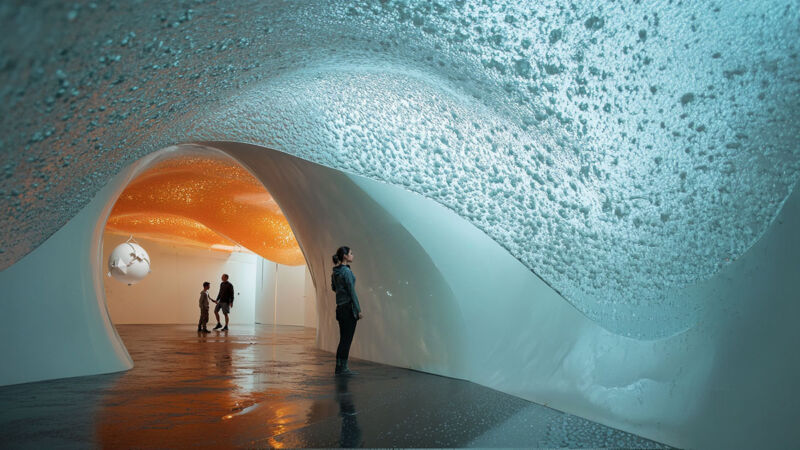 A sensorial interior design of liquid shapes
