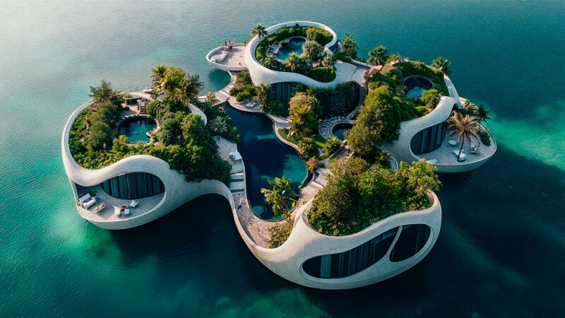 Floating villas, island of luxury