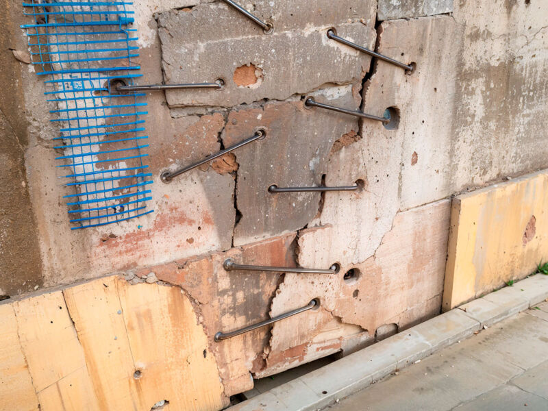 Stitching cracks on historic building façades