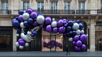 Temporary façade design in Paris shops