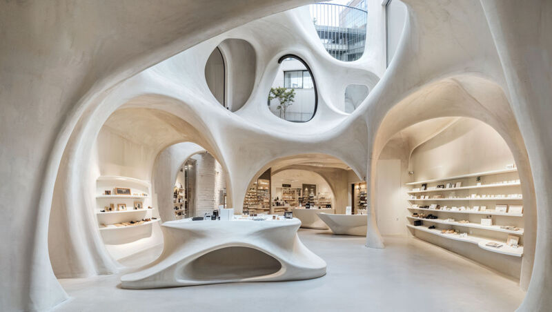 EPS and technical mortar: solution for luxury commercial interiors