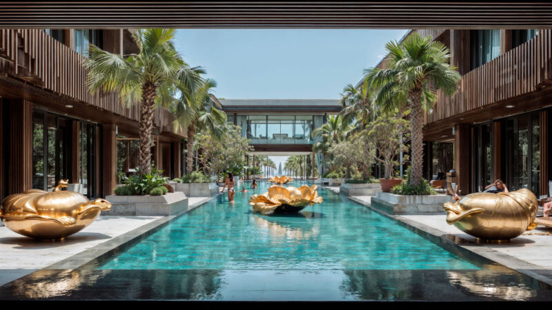 Golden Lotus, swimming pool of a dream resort hotel