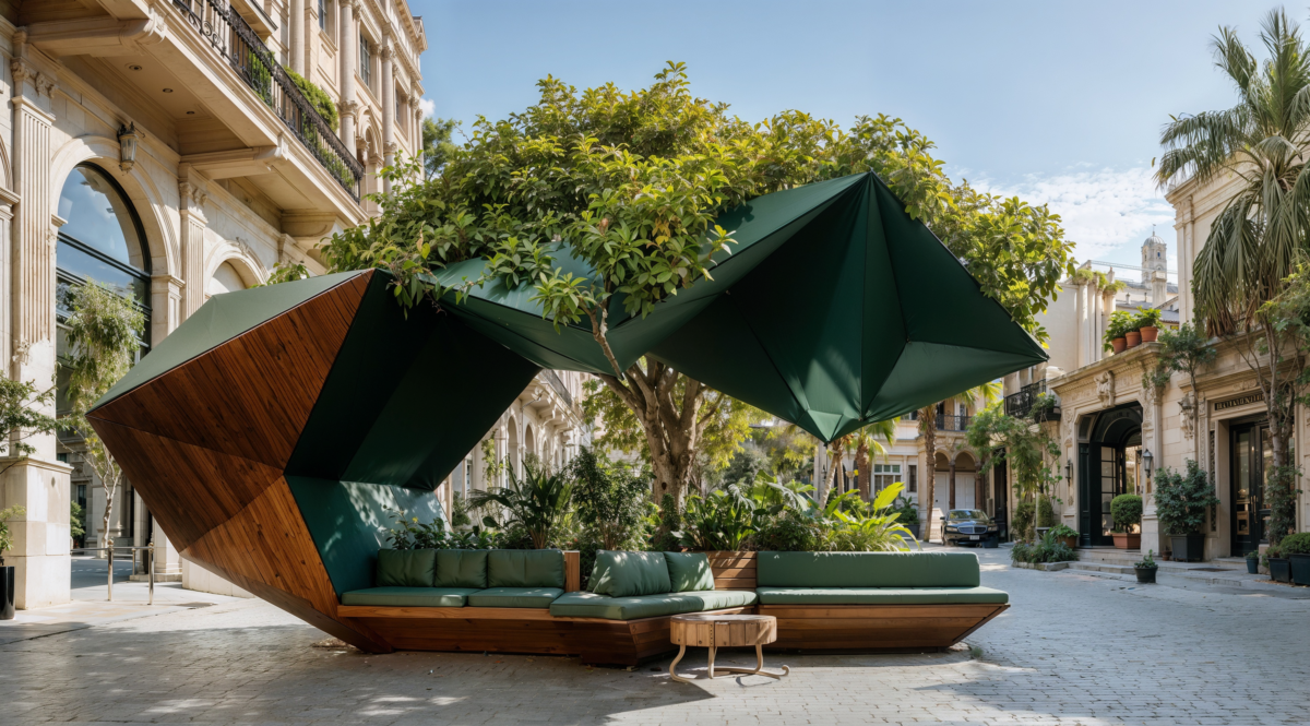Modular and prefabricated urban rest areas