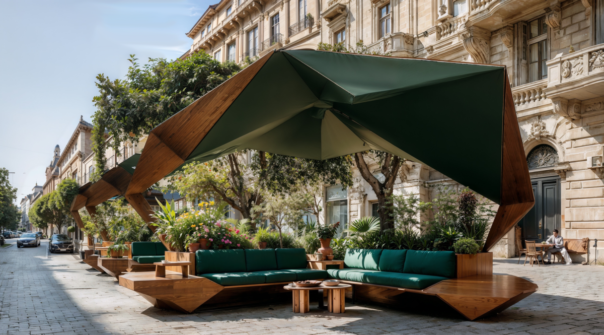 Modular and prefabricated urban rest areas