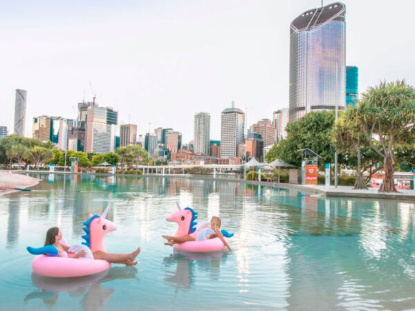 An artificial beach in Brisbane, Australia